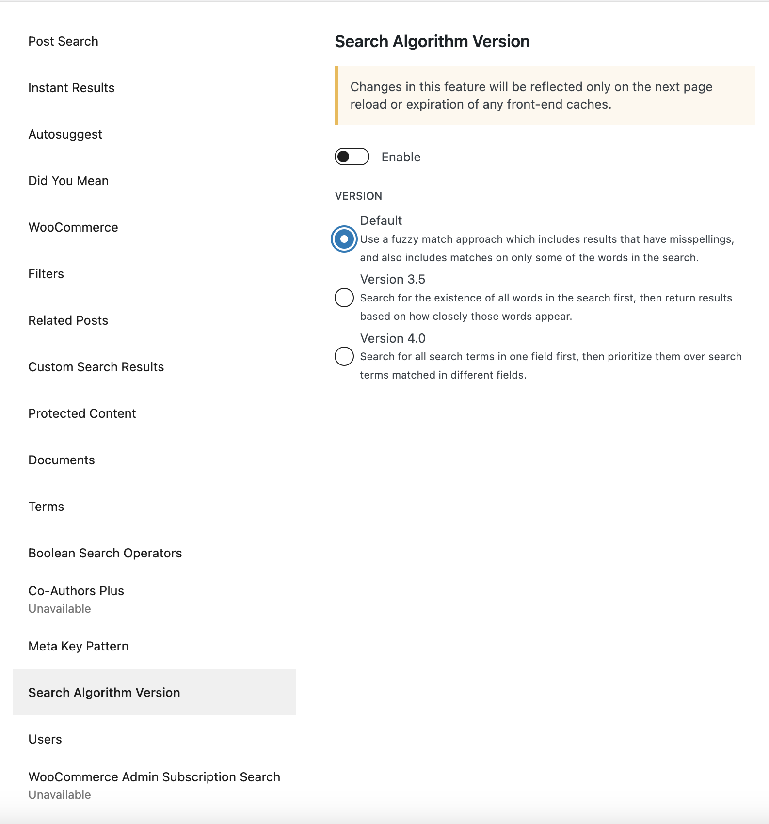 Search Algorithm Options – ElasticPress.io